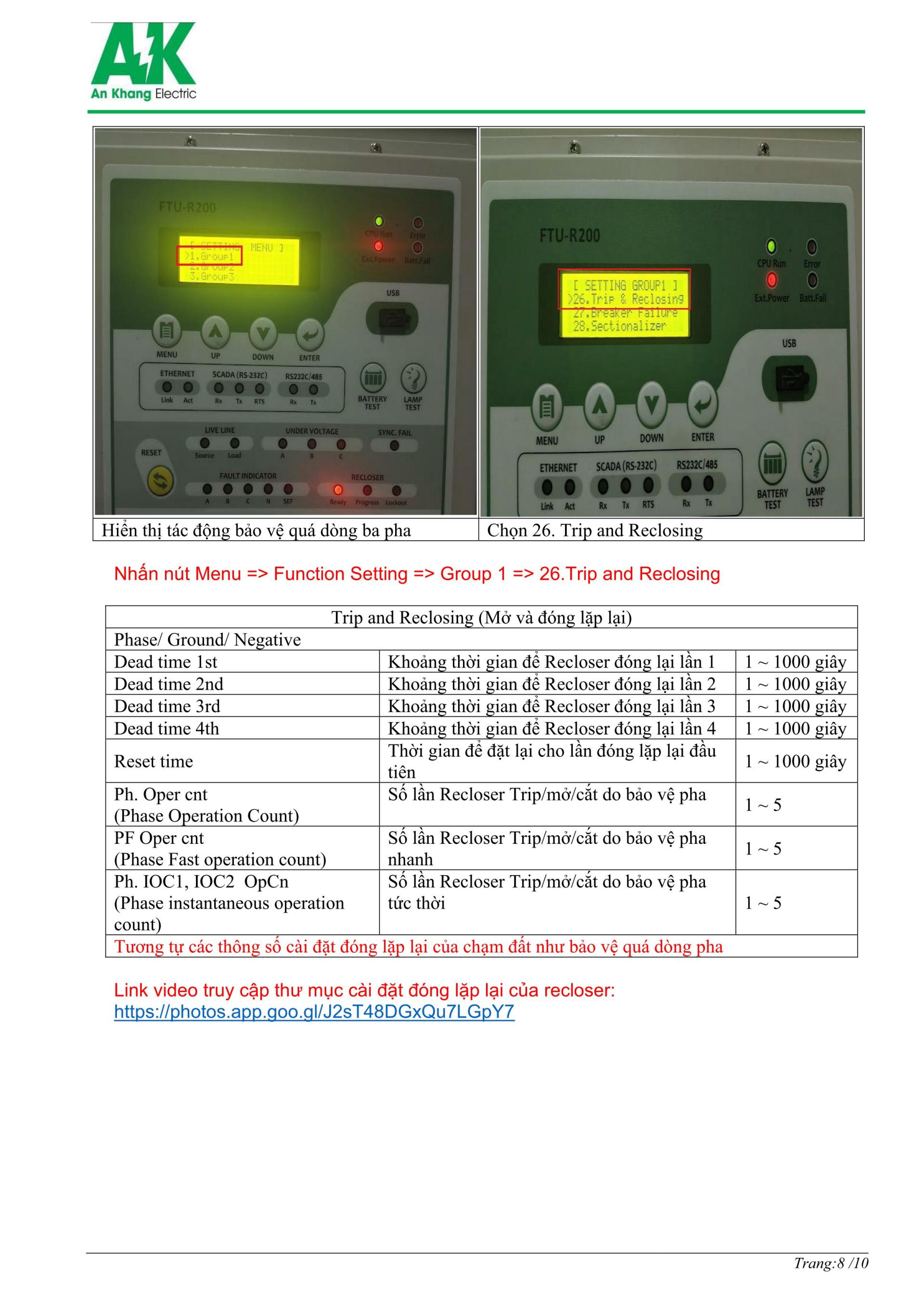 Hướng dẫn bộ Recloser Chardon